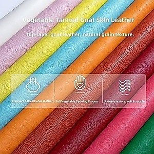 WUTA Goat Leather Skin Natural Vegetable Tanned Goatskin Whole Goat Skin Genuine Leather NO Holes & Cuts for Arts and Crafts (6 sq. ft, Purple)