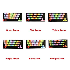 Mworld2 37 Keys PBT Key caps Colorful Gaming Backlit Keycaps Set with Key Cap Remover for Standard Mechanical Gaming Keyboard with Key Puller Rainbow Gradient Color