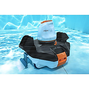 Bestway 58623E Flowclear Aquarover Automatic Swimming Pool Cleaning Cordless Robot Vacuum with Directional Jet System, LED Light, and Water Sensors