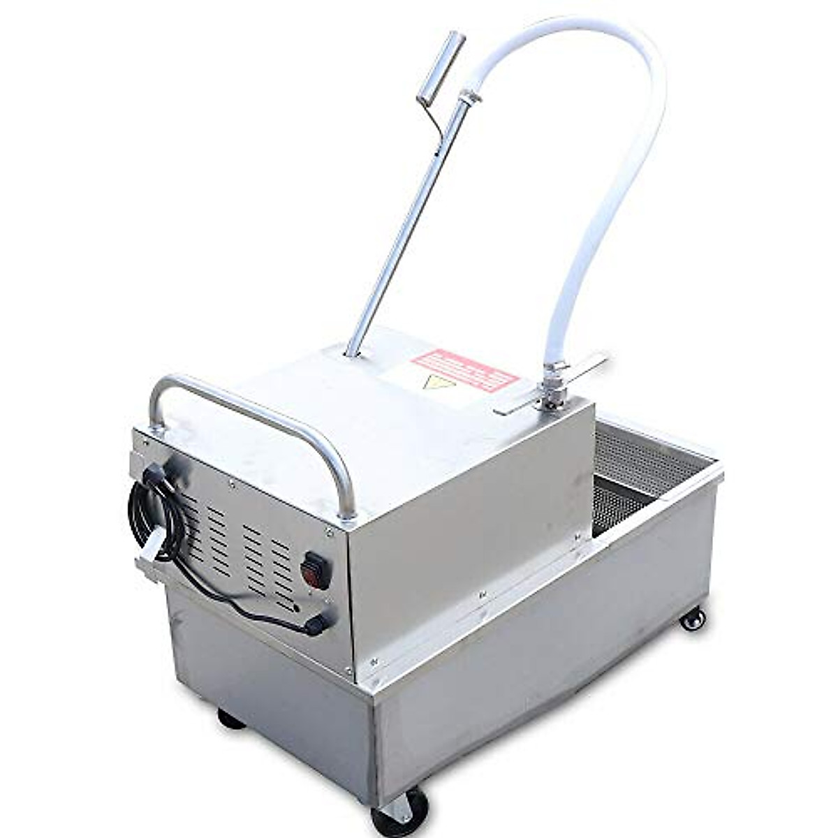 55 L /14.5 Gal Commercial Mobile Fryer Filter Machine/Oil Filter Truck, 550W Fryer Filter Frying Oil Filtering System for Restaurant - Gravity Sedimentation (US Stock)