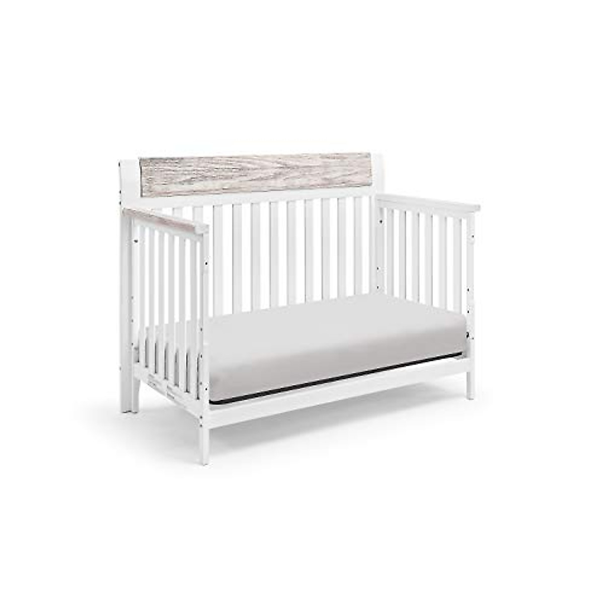 Suite Bebe Hayes 4 in 1 Convertible Crib, White and Wire Brushed Wood