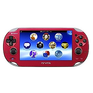 Sony Playstation Vita WiFi 1000 Series OLED Console with 2 Silicon Thumbstick Covers (Renewed) (Radiant Red)