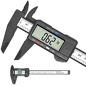 Electronic Digital Caliper, Plastic Vernier Caliper, Caliper Measuring Tool with Inch/Millimeter Conversion, Extra Large LCD Screen, 0-6 Inch/0-150 mm, Auto Off Featured Micrometer Ruler
