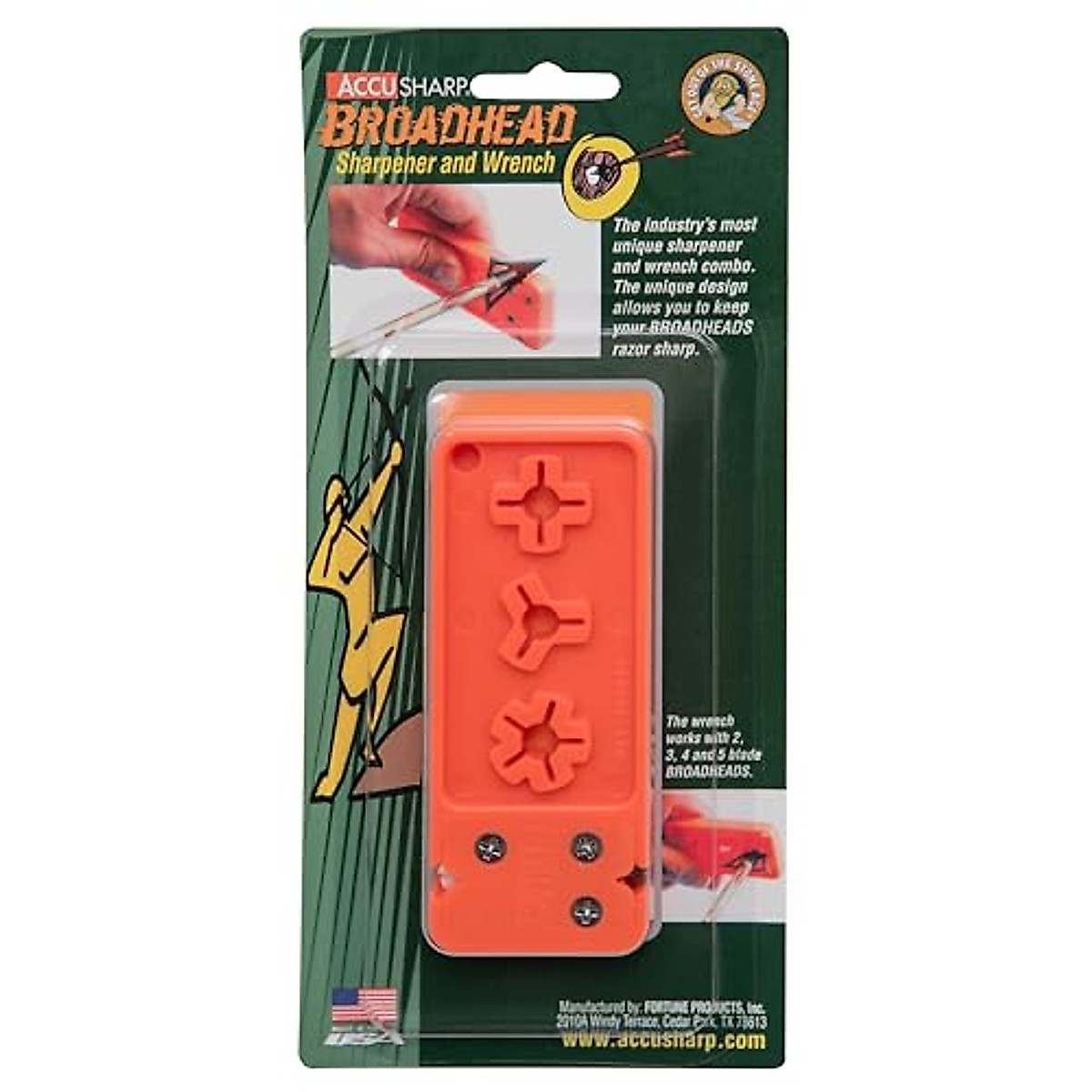 AccuSharp Broadhead Sharpener & Wrench, Essential Archery Broadhead Tool for Sharpening & Tightening Broadheads, Blade Sharpener for Bowhunting & Archery Tool for Sharpening