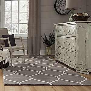Momeni Rugs Newport Collection, 100% Wool Hand Tufted Loop Cut Contemporary Area Rug, 9' x 12', Grey