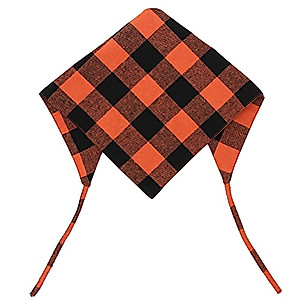 Fall Dog Bandana Autumn Thanksgiving Halloween Plaid Reversible Triangle Bibs Scarf Accessories for Dogs Pets