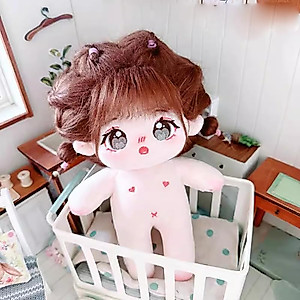 niannyyhouse 20cm Plush Doll Caramel Girl Humanoid Stuffed Body no Attribute 8in Normal Body Wearable Clothing Dress Up Gifts (11-with Skeleton)