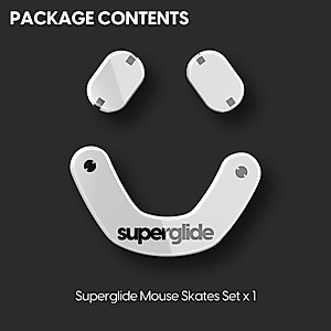 Superglide - Fastest and Smoothest Mouse Feet/Skates Made with Ultra Strong Flawless Glass Super Fast Smooth and Durable Sole for SteelSeries Prime Mini Wired/Wireless [White]