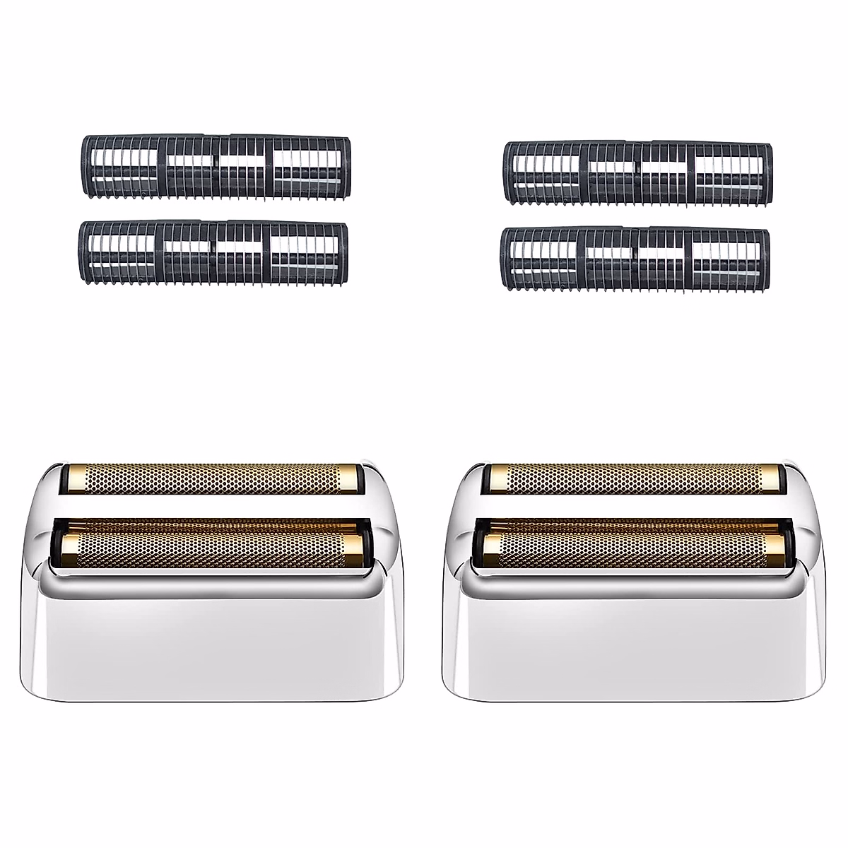 2 Pack Shaver Replacement Foil and Cutters compatible with BaBylissPRO Double FXFS2 Metal shaver foil replacement,Silver