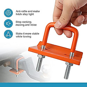 Lenink Trailer Hitch Tightener, Heavy Duty Steel Anti Rattle Tow Hitch Stabilizer with a Wrench for 1.25” or 2” Hitch