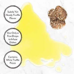 Roland Foods White Truffle Oil with Truffle Pieces, 1.86 Fl Oz Bottle, Pack of 2