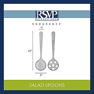 RSVP International Endurance Endurance Kitchen Collection Salad Serving Set, Dishwasher Safe, Set of 2, Stainless Steel