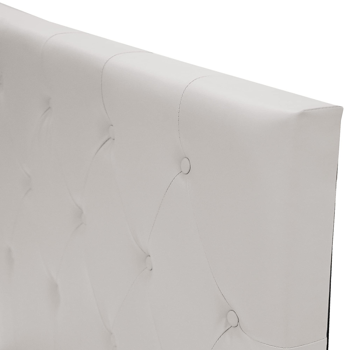 Poundex PU Upholstered Platform Bed, Twin, White