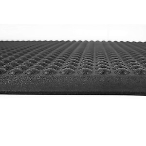 Seville Classics Airlift Cushioned Anti Fatigue Mat Ergonomic Padded Memory Foam Support Rug, for Office Standing Desk, Garage, Kitchen, Home, Black, 36" W x 24" D