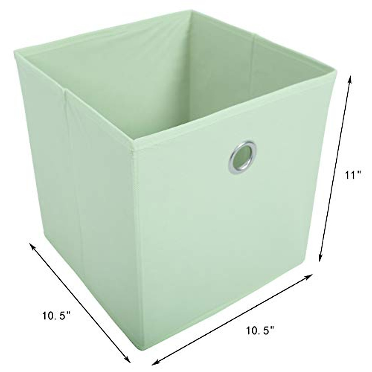 Amelitory Storage Bins Foldable Cube Organizer Fabric Drawer Set of 6 Light Green