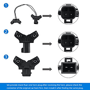 Car Horn Compatible with Ford,12V Waterproof Snail Horn 110-125db High/Low Tone(With Three pairs of Horn Plug)