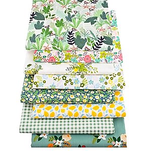 ZGXY Fabric, 8 pcs/lot Fat Quarter Fabric Bundles 100% Cotton 20" x 20" (50cm x 50cm) Quilting Cotton Craft Fabric Pre-Cut Squares Sheets for Patchwork Sewing Quilting Crafting, Floral Pattern
