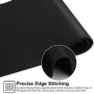 Jahosin Large Gaming Mouse Pad with Stitched Edges,[27.5x11.8In] Extended Mouse Pad with Non-Slip Natural Rubber Base for Gamer/Desktop/Office/Home (70x30 Blackus)