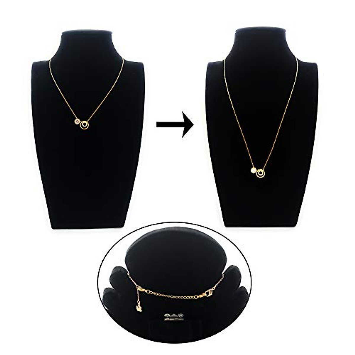 D-buy 8 Pcs Stainless Steel Necklace Extender Bracelet Extender Extender Chain Set 4 Different Length: 6 inch 4 inch 3 inch 2 inch (4 Gold, 4 Silver)