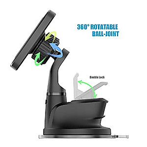 WixGear Dashboard Mount, Universal Magnetic Car Mount Holder, Windshield Mount and Dashboard Mount Holder for Cell Phones with Strong Dashboard Gell– (New Rectangle Head)