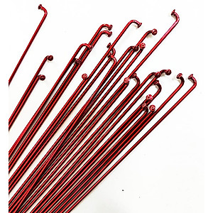 245mm Bike Spokes 14G Stainless Steel, Road Bike Spokes 100Pcs (Color Family : Red)