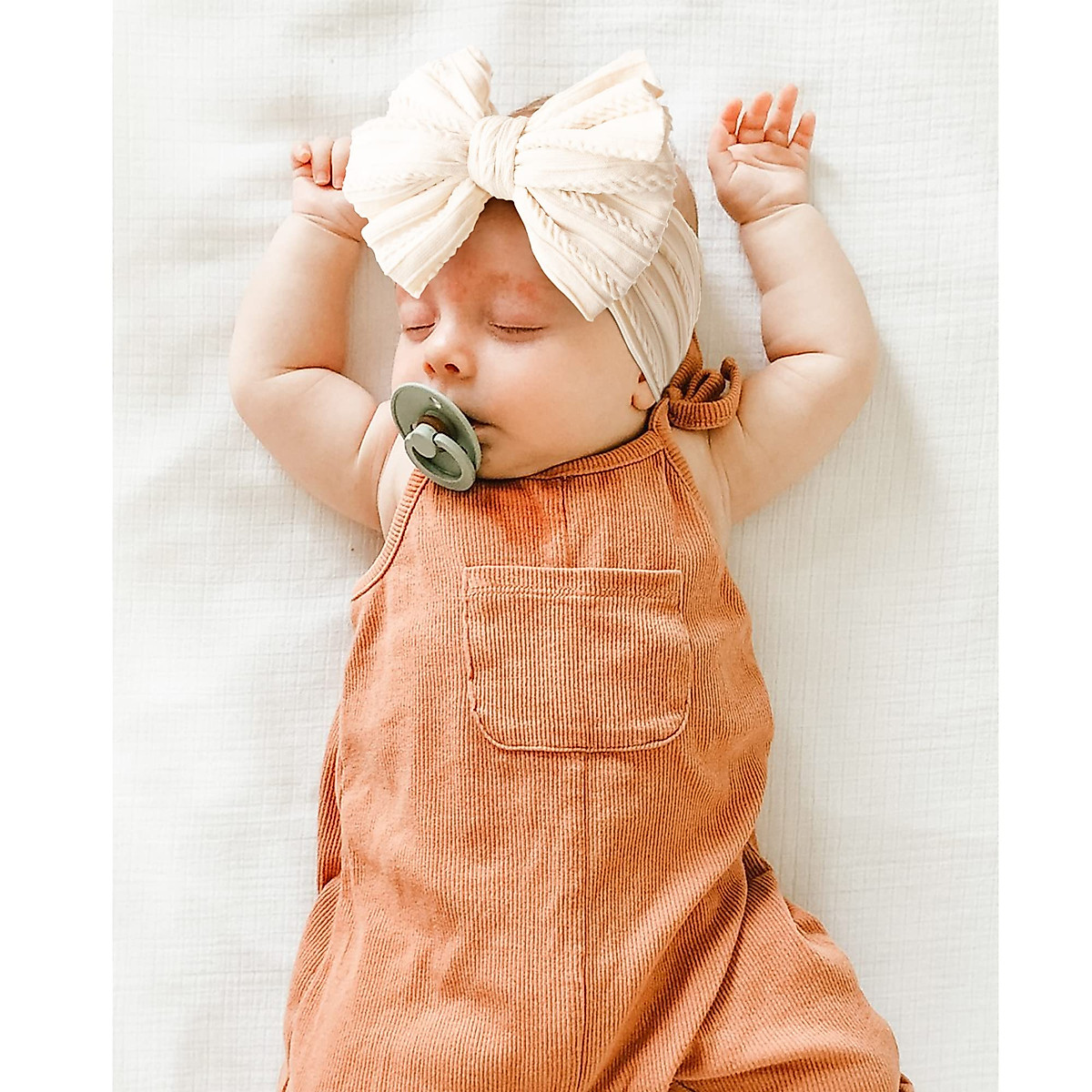 Niceye Handmade Baby Headbands Soft Stretchy Nylon Hair Bands with Bows for Newborn Infant Baby Toddler Girls- Pack of 6