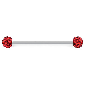 SCERRING 6PCS 16G Gems Industrial Barbell Cartilage Earring Body Piercing Jewelry 1 1/2"(38mm)