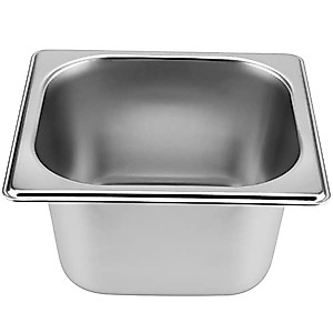 SINJEUN 8 Pack 1/6 Size x 4 Inch Deep Steam Table Pans, Stainless Steel Steam Pan Catering Food Pan for Restaurant, Hotel, Catering, Silver