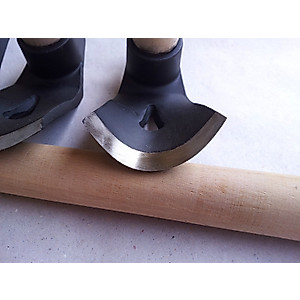 Set of Three Wood Carving Bowl Adze Tools - Straight - Big - Small Curved Adze