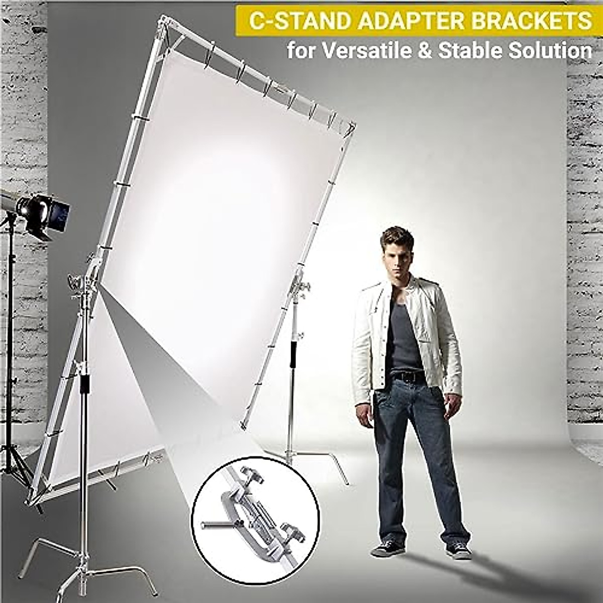 Glow 8x8' Butterfly Light Modifier Scrim Kit w/Lightweight Collapsible Aluminum Frame, Three Diffuser Screen Fabric and Carry Case, Perfect for Still/Video and Portrait Light Diffuser Photography