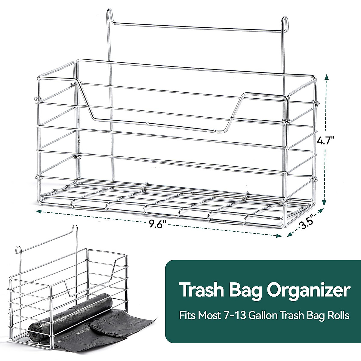 Pull Out Trash Can Under Cabinet,Adjustable Under Sink Trash Can Pull Out Kit with Removable Basket,Slide Roll Out Kitchen Trash Can Rack,Fit for Most 7-11 Gallon Garbage Can (Trash Can Not Included)