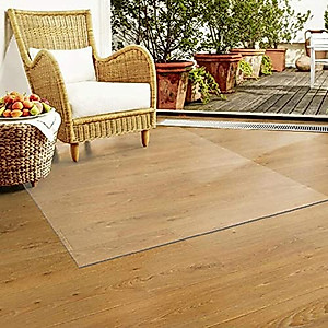 Clear PVC Desk Chair Mat Transparent Floor Protector,Office Chair Mat for Hardwood Floor, Carpet Protector, Transparent Plastic Non-Skid Waterproof Rug Runner, Can Be Cut for Office & Home (Color : C
