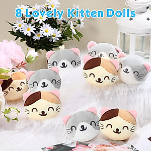 Civaner Cat Plush Pillow Gift Throw Pillow Removable with 8 Little Cat Dolls Removable Stuffed Toys Cotton Cute Kitten Stuffed for Girls Valentine(Kitten)