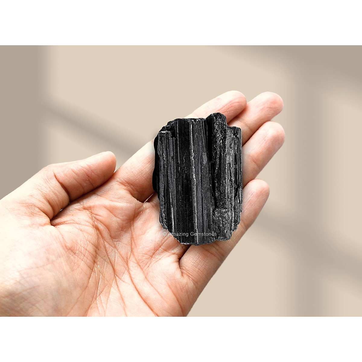 2 Pieces Black Tourmaline Raw Crystals and Healing Stones, Natural Rocks for Tumbling and DIY Raw Stones and Crystals