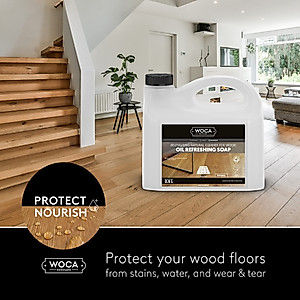 WOCA Oil Refreshing Soap, Natural 1L - Concentrated Wood Cleaner for oil finished hardwood floors, tables, millwork, cutting boards, countertops and butcher block