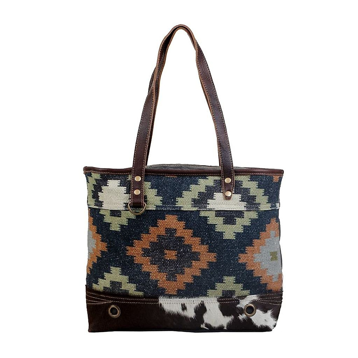 Myra Bag Go Trendy Tote Bag Upcycled Cotton & Leather S-2807
