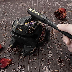 NIEFENG Craft Wooden Lucky Frog Croaking Musical Instrument Home Office Decor(4)