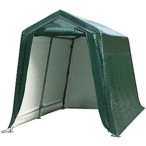 ERGOMASTER 7 Ft x 12 Ft Outdoor Carport Patio Storage Shelter Metal Frame and Waterproof Ripstop Cover for Motorcycle and ATV Car