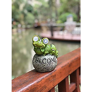 Bo-Toys Solar Powered Caterpillar On A Welcome Stone Outdoor LED Garden Light Decor