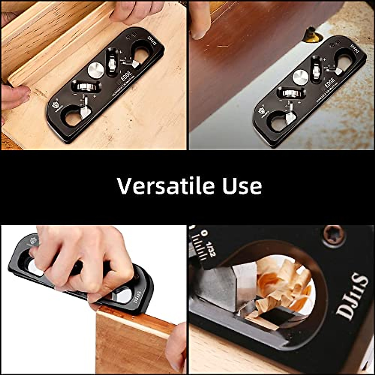 HONGDUI DJ11S Woodworking Chamfering Plane with 3 Replacement Carbide Blades Double Edge Angler Chamfering Plane