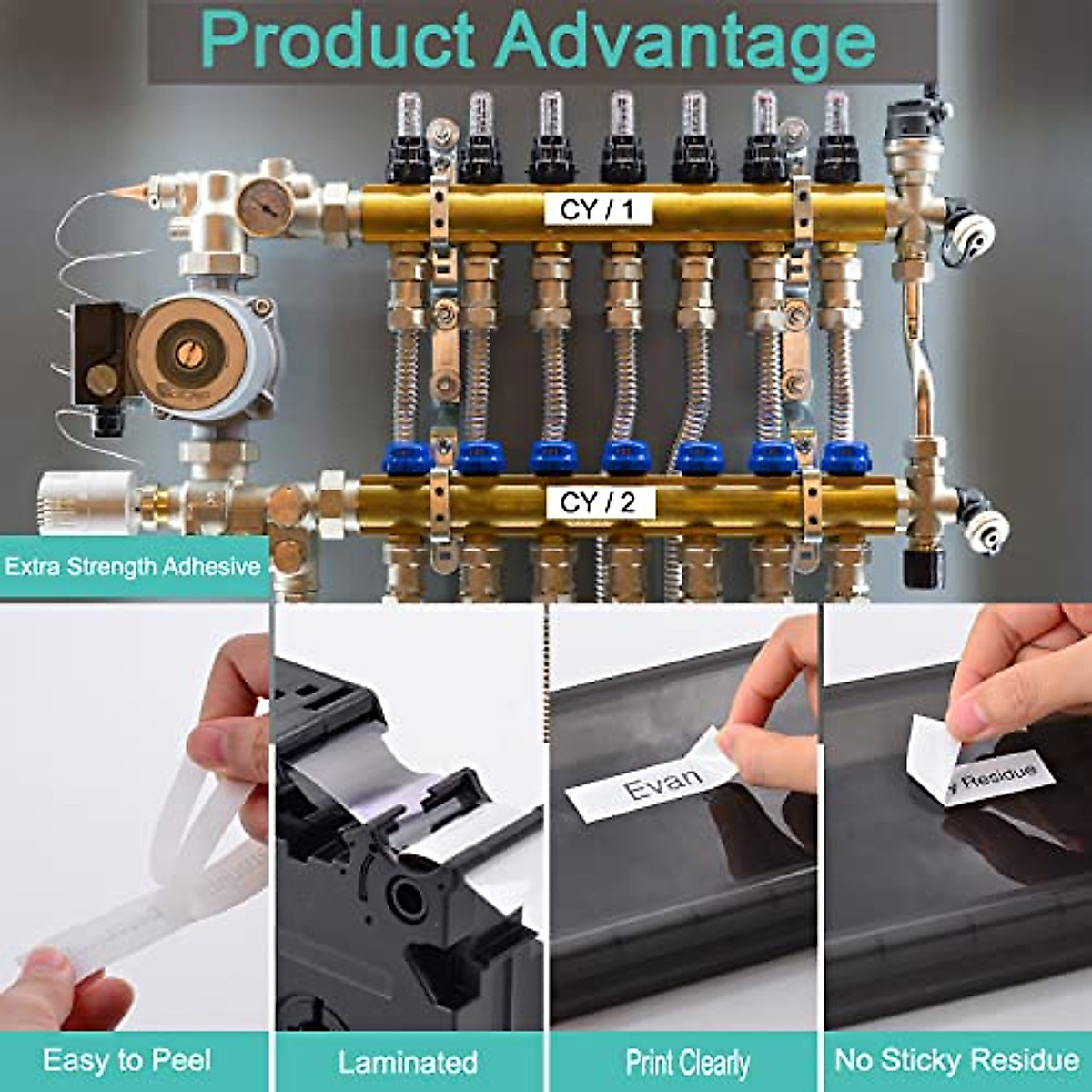 NineLeaf 4 Pack Extra Strength Label Tapes Compatible for Brother Laminated TZ-S251 TZe-S251 TZe-251 TZ-251 Black on White 24mm 1" x 8m 26.2ft for P-Touch PT-D600 PT-D610BT PT-P700 Label Maker