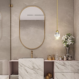 Crystal Pendant Light Gold Finish 1-Light Modern Crystal Pendant Light Brushed Brass Mini Hanging Pendant Light Dimmable Integrated LED Pendant Light Fixture with Crystal Glass Single Pendant Light