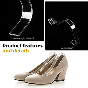 RMISODO 10 Pieces Acrylic Shoes Stand Display Women Sandal Shoes High Heel Shoes Supporter Insert Holder for Shoes Store Retail Shop Home Display Use