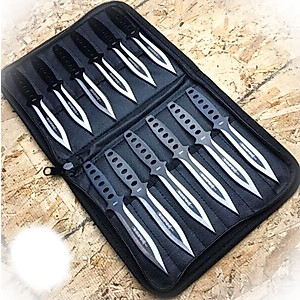 New 12PC 6" Tactical Ninja Hunting Combat Knife Set + NEW Camping Outdoor Pro Tactical Elite Knife BLDA-0856