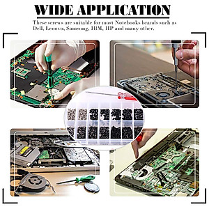 Glarks 880pcs Laptop Notebook Computer Screw Replacement Repair Kit for Lenovo Dell Toshiba Sony Samsung HP Gateway (Extra: Phillips Screwdriver)