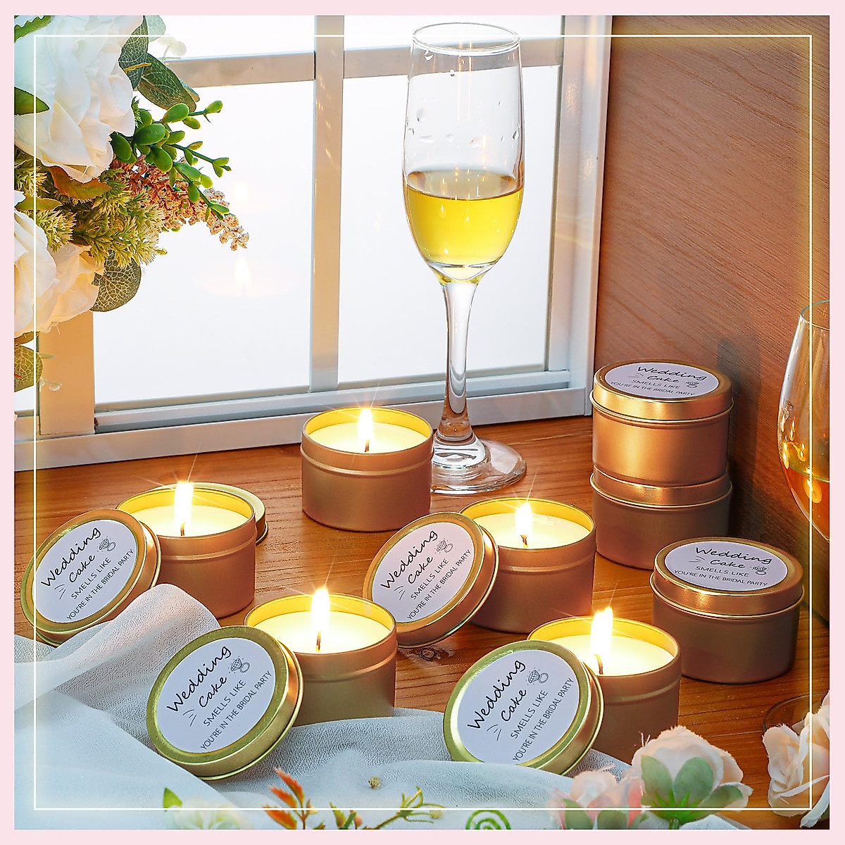 Conelist 8 Pcs Bridesmaid Proposal Gifts Smells Like You're in The Bridal Party Candles Bridesmaid Gifts Natural Soy Wax Candles for Bridesmaid Best Friends Wedding Gifts (Pink,Classic)