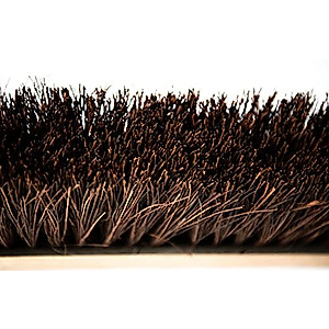 Unvert Push Broom Indoor and Outdoor Floor Sweep Use, 24 Inch, Heavy Duty Hardwood Block, Palmyra Bristles Scrub Brush, Two Threaded Handle Holes, Cleaning Broom for Patio Garage, Deck, Or Home Use