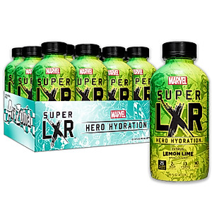 AriZona x Marvel Super LXR Hero Hydration - Citrus Lemon Lime - 16oz (Pack of 12) – Low Sugar Sports Drink, Perfect for Athletes, Vitamins and Natural Flavors - Thirst Quencher