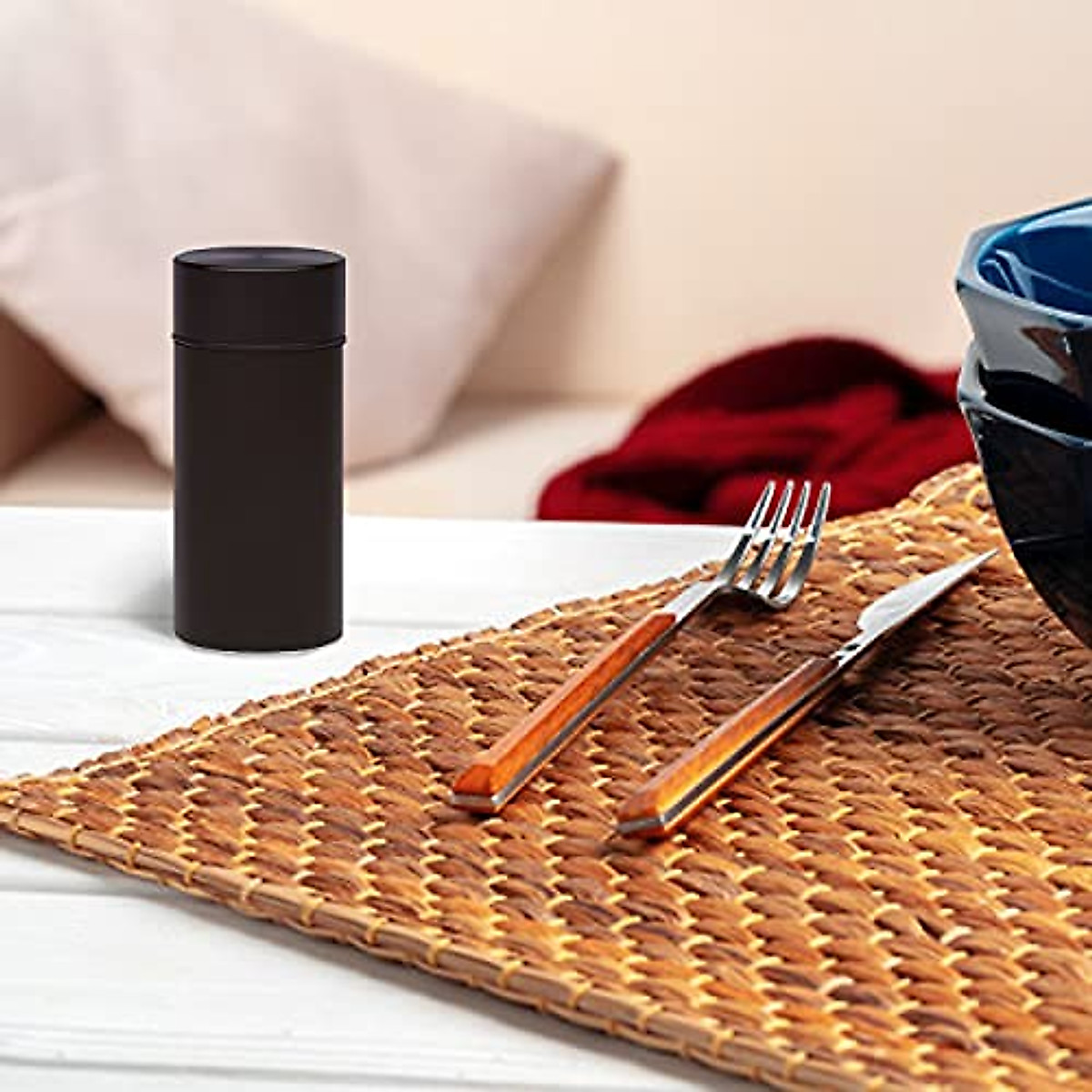 VIKROM Portable Airtight Aluminum Herb Storage Container Durable Waterproof Containers with Screw-Top Lid Lock Herb Spices Metal Accessories for Preserves & Secures Herbs