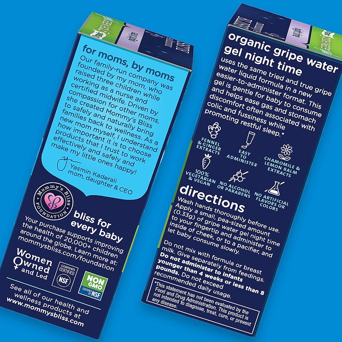 Mommy's Bliss Organic Gripe Water Night Time Gel for Newborns, Relieves Occasional Stomach Discomfort from Gas, Colic & Fussiness, 0.53 Ounce (Pack of1)